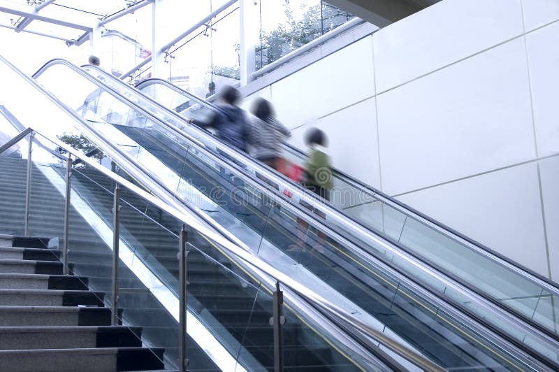 Escalator stock image. Image of movement, color, architecture - 22370565
