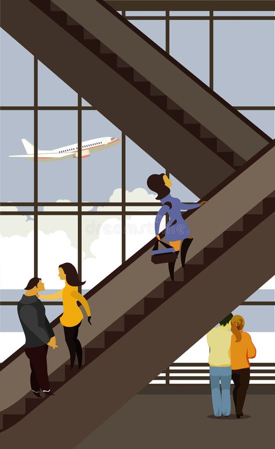 Moving Walkway Airport Stock Illustrations – 234 Moving Walkway Airport ...