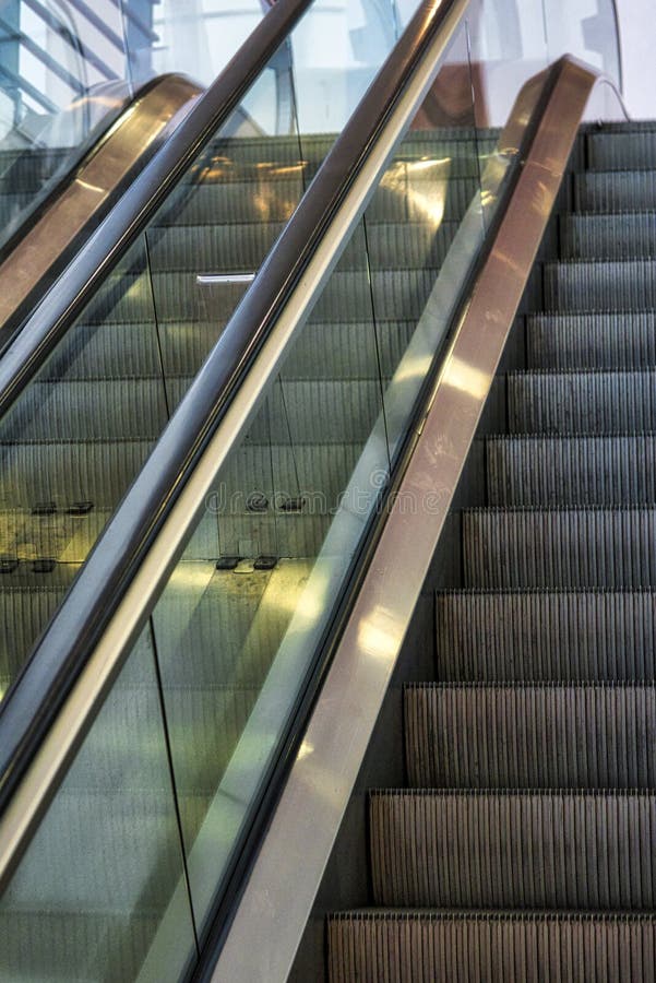 An Escalator in a Building. Stock Image - Image of line, abstract ...