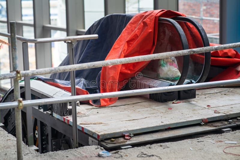 Escalator Construction Works Stock Photo - Image of construction, city ...