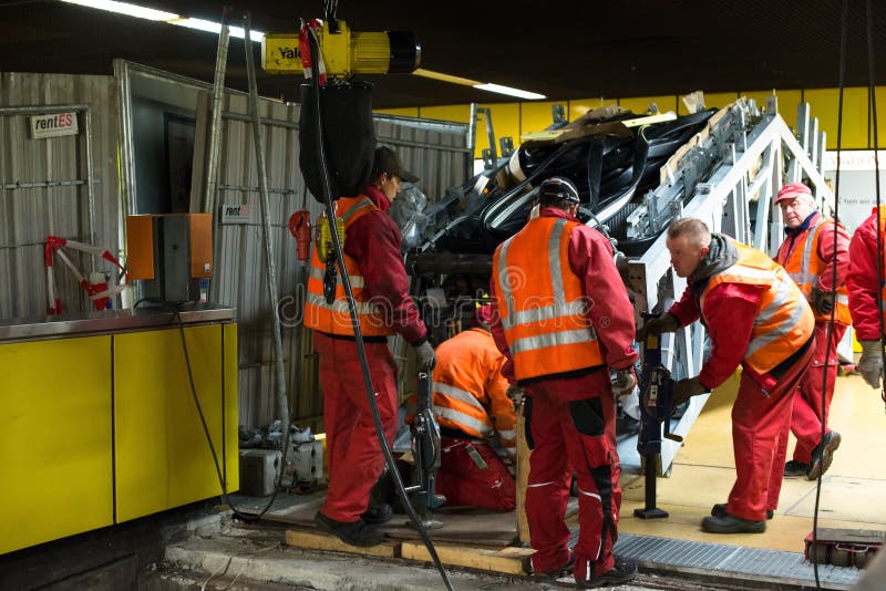 Escalator Construction Works Editorial Photography - Image of modern ...