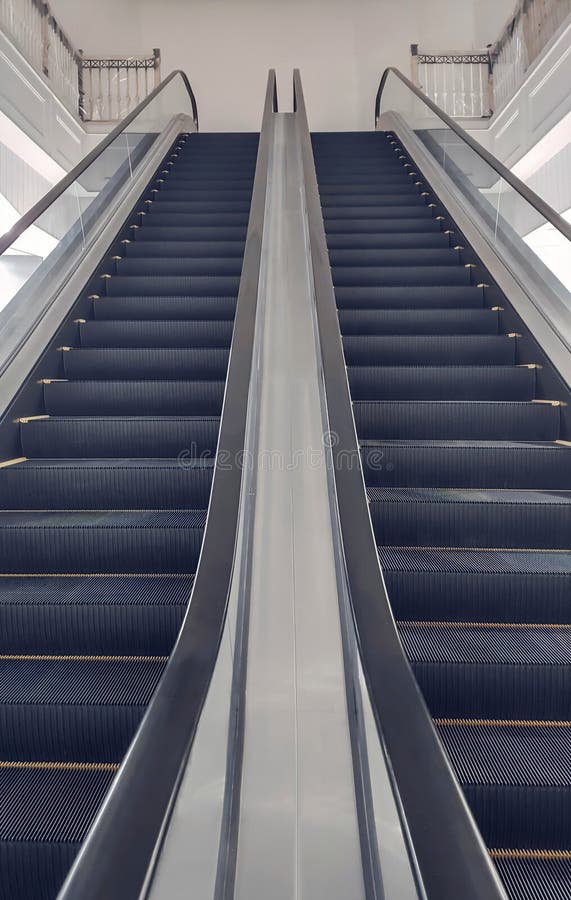 Escalator for the 4th Floor of the Mall with Copy Space Stock Image ...
