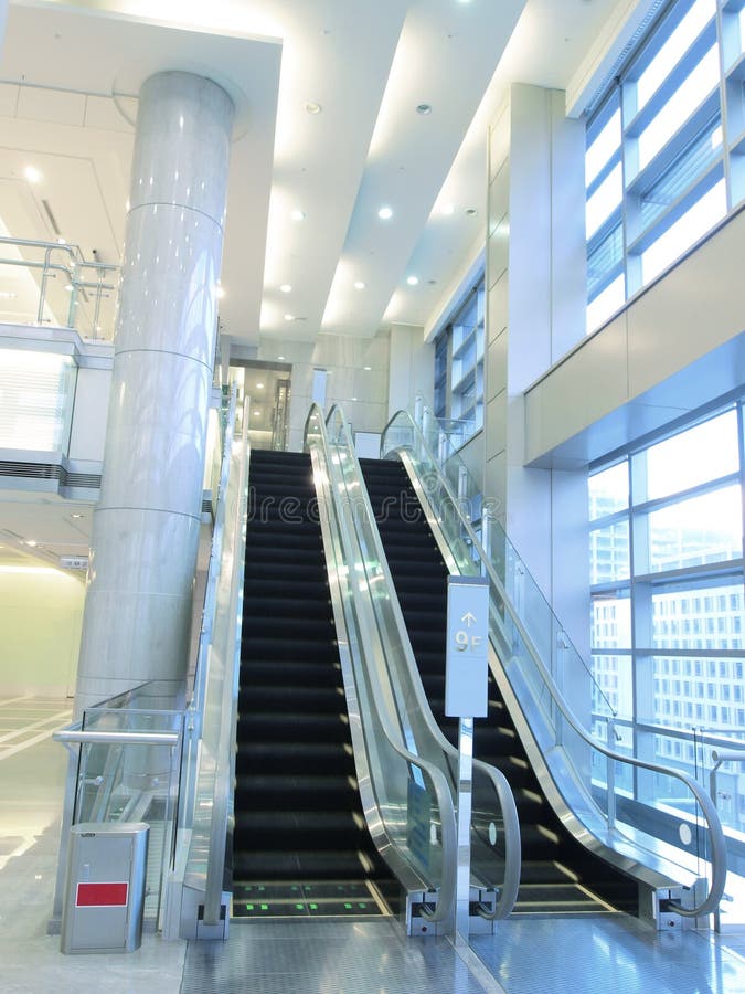 Escalator in Department Store Stock Image - Image of glass, bright ...