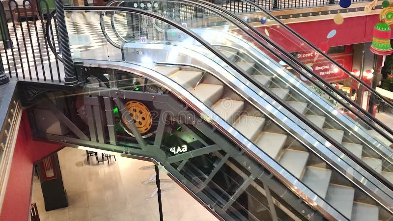Escalator Device Inside a Modern Moving Staircase Lifting Transport ... Escalator Device Inside a Modern Moving Staircase Lifting Transport ...