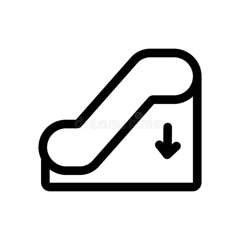 Escalator Down Icon Design in Filled and Outlined Style Stock Vector - Illustration of lift ...