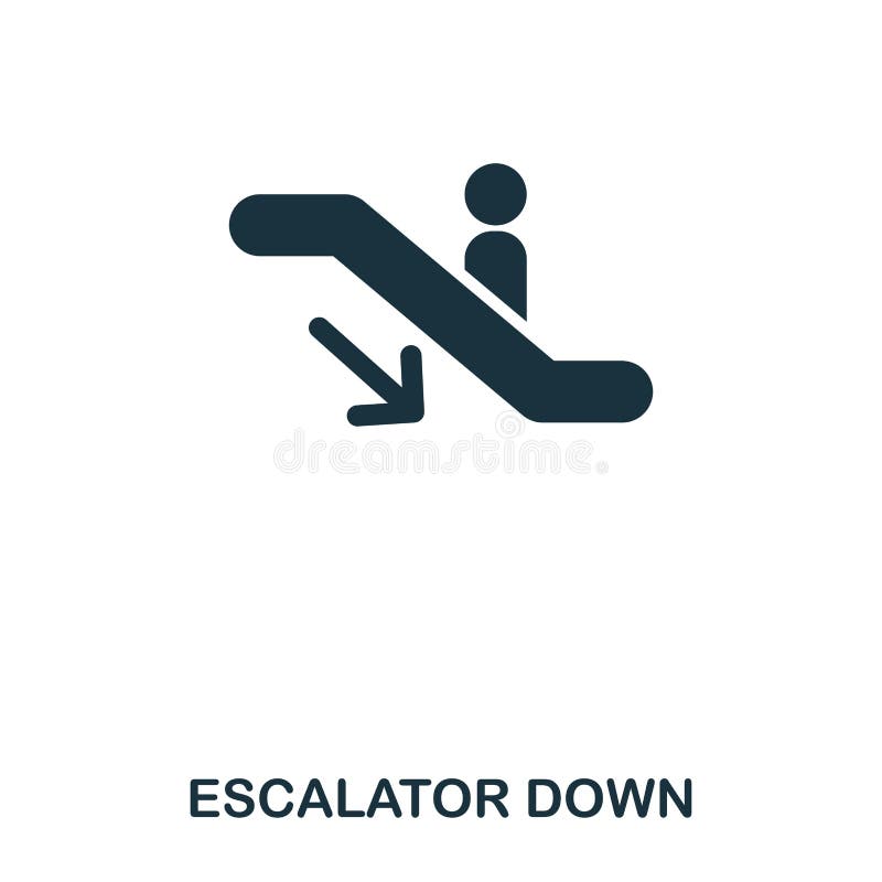 Escalator Down Icon. Line Style Icon Design. UI. Illustration of ... Escalator Down Icon. Line Style Icon Design. UI. Illustration of ...