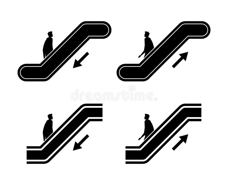 Escalator Elevator Icon. Up and Down Escalator Stock Vector ...