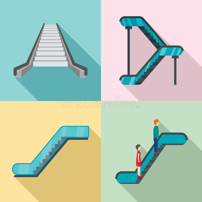 Escalator Elevator Icons Set, Outline Style Stock Vector - Illustration ... Escalator Elevator Icons Set, Outline Style Stock Vector - Illustration ...