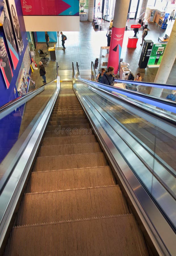 Escalator editorial image. Image of interiors, library - 255899875