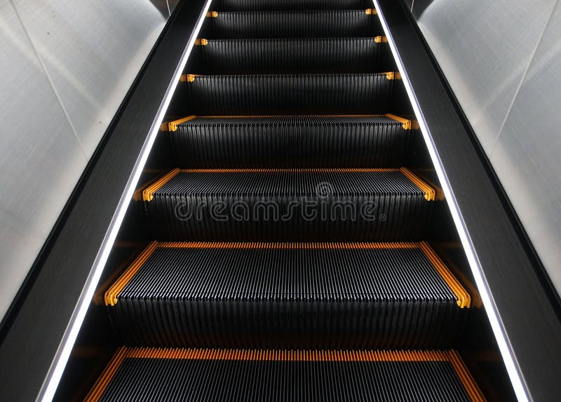 Escalator stock image. Image of building, lighted, illuminated - 264048887