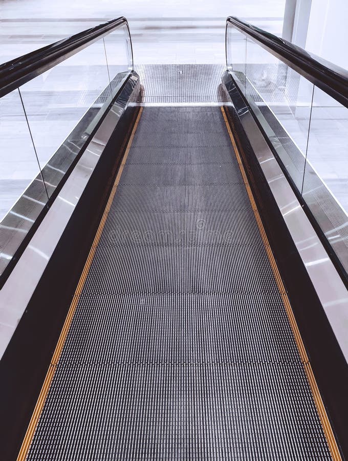 Escalator for the 4th Floor of the Mall with Copy Space Stock Image ...