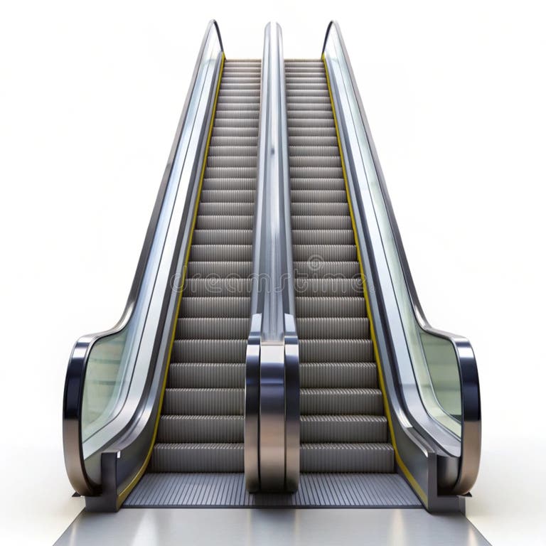 Escalator front view stock illustration. Illustration of mechanics ...