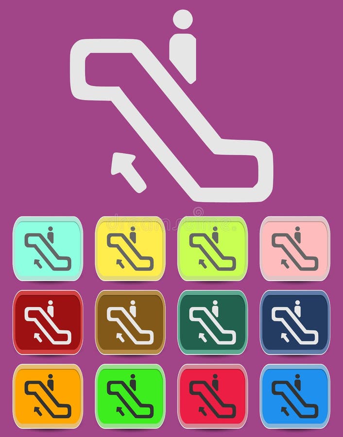 Escalator Icon Illustration Stock Vector - Illustration of mall, motion ...