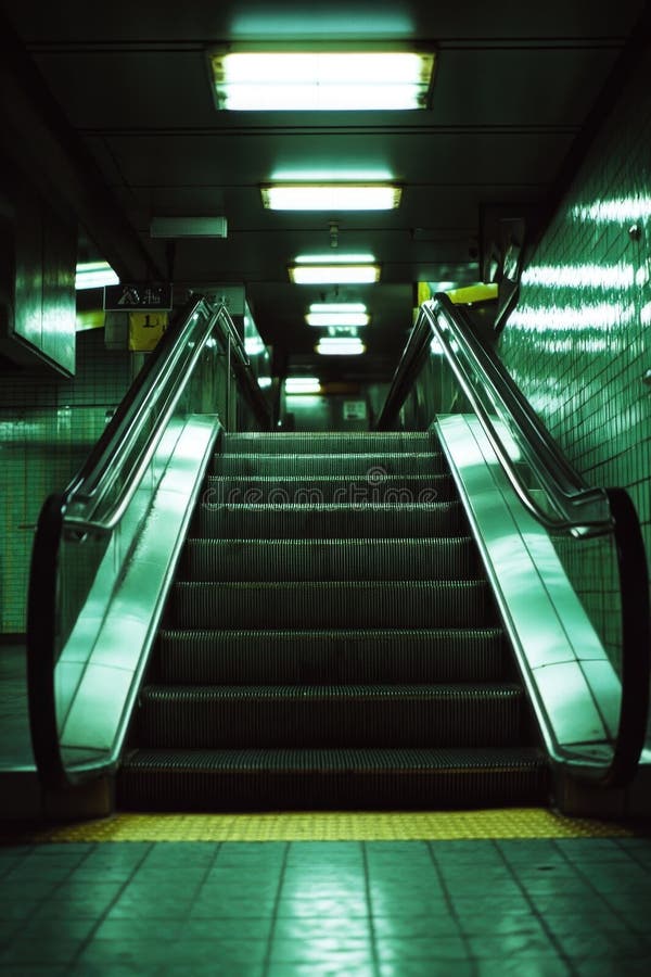 Escalator interior stock photo. Image of engineering - 362050418