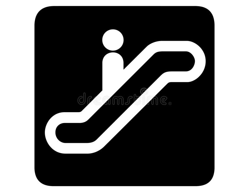 Escalator Inverted Symbol Version for Public Access System. Stock ...