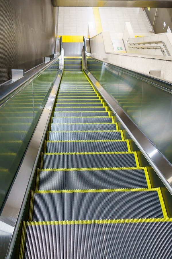 .Escalator in Modern Building Stock Image - Image of escalator ...