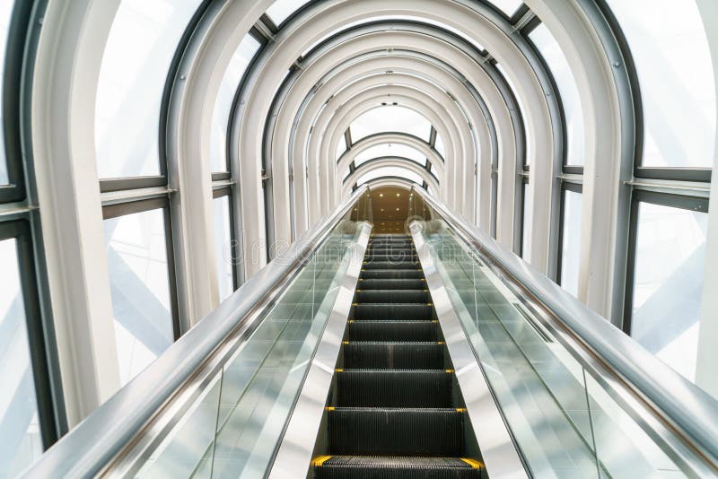 .Escalator in Modern Building Stock Image - Image of life, staircase ...