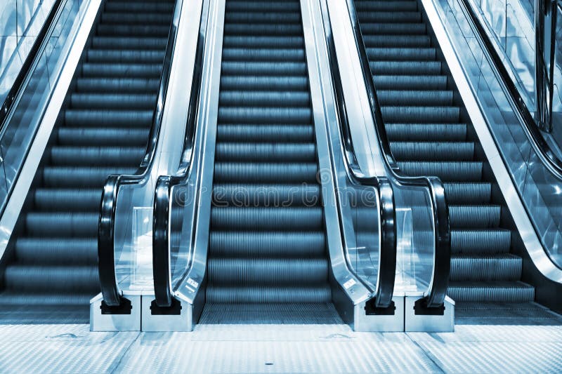 Escalator in Modern Interior Stock Image - Image of motion, shopping ...