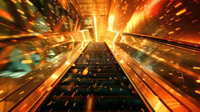 The Escalator Moves at a Steady Rhythmic Pace Resembling a Dance of ...