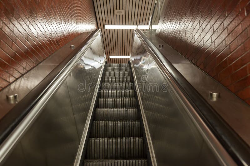 Escalator in a Metro Station Stock Photo - Image of escalator ...