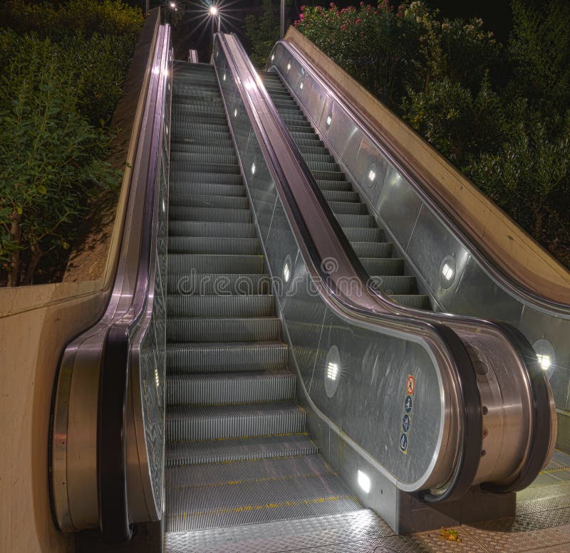 Escalator stock image. Image of stopped, railing, light - 46813029