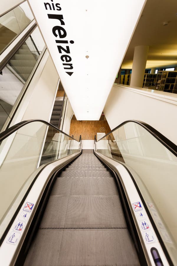 Escalator in the Public Library Amsterdam Editorial Image - Image of ...