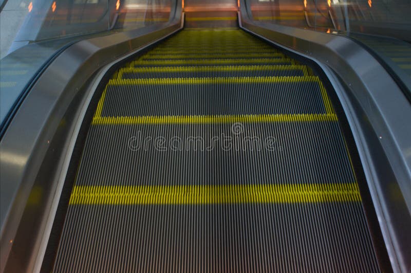Escalator with Secure Steps Stock Photo - Image of secure, security ...