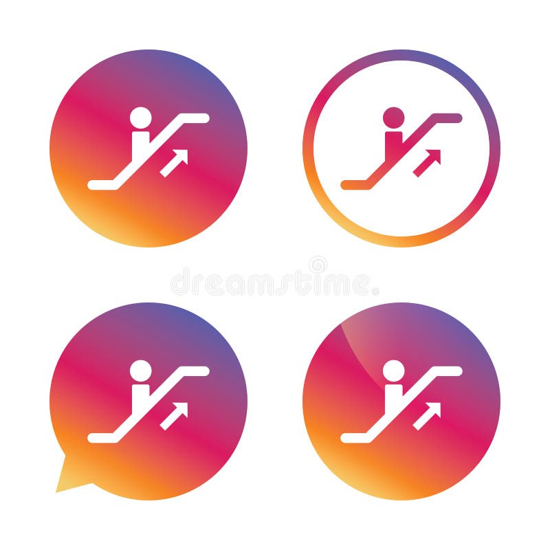 Escalator Staircase Icon. Elevator Moving Stair. Stock Vector - Illustration of concept, speech ...