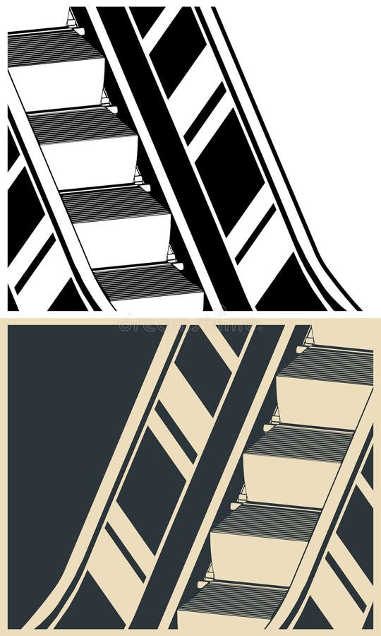 Escalator stairs close-up stock vector. Illustration of electric ...