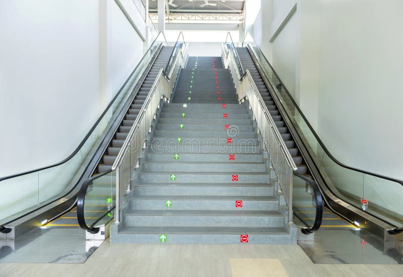 Escalator and stairs stock photo. Image of fast, pedestrian - 180887388