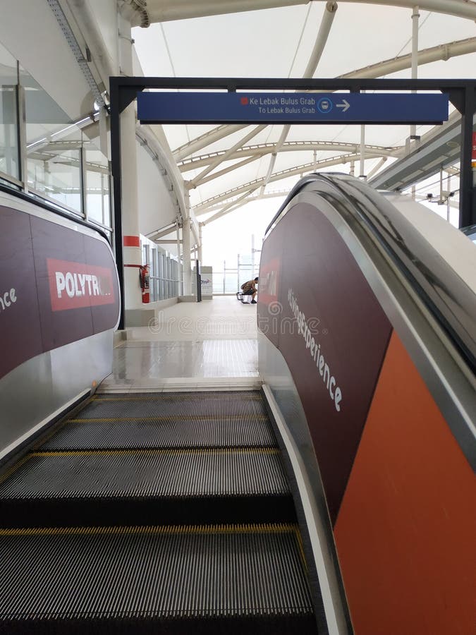 Escalator at MRT Station - Mass Rapid Transit in Malaysia. Editorial ...