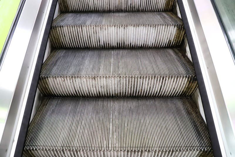 Steps of the Escalator Close-up. Stock Photo - Image of movement, color ...