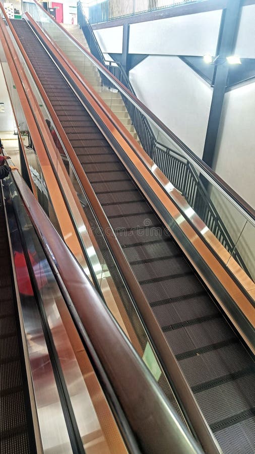 Escalator and Steps at Modern Multi Storey Building Stock Image - Image ...