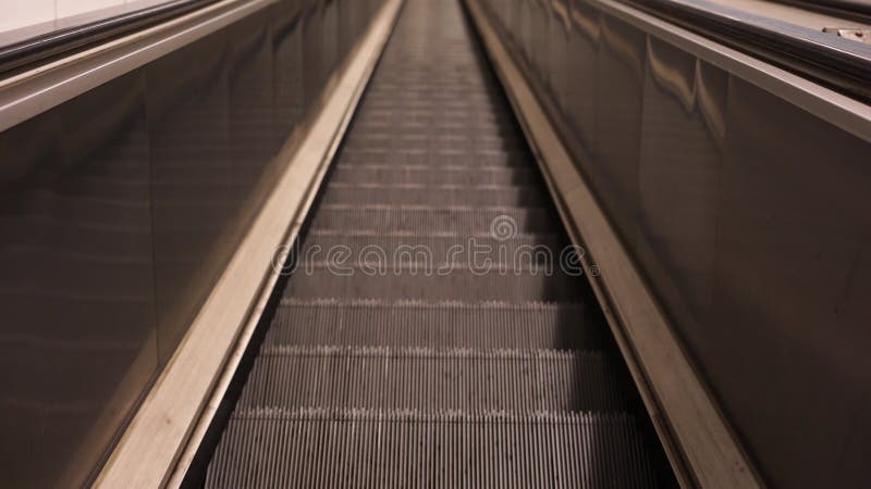 Escalator Steps Moving Up, Close Up View of Steps. Escalator in the ...