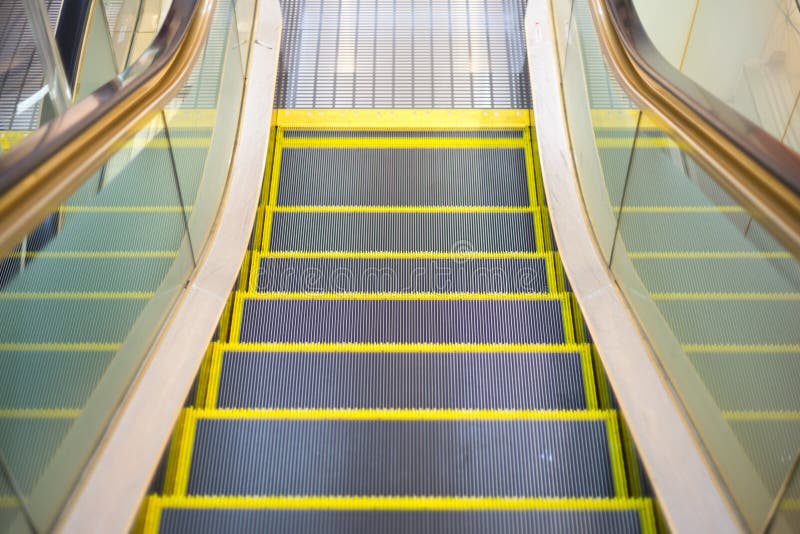 Escalator For The 4th Floor Of The Mall With Copy Space Stock Image ...