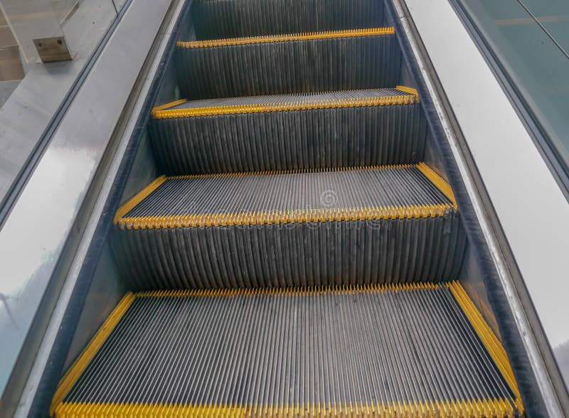 Escalator To the Next Floor Stock Image - Image of metal, business ...