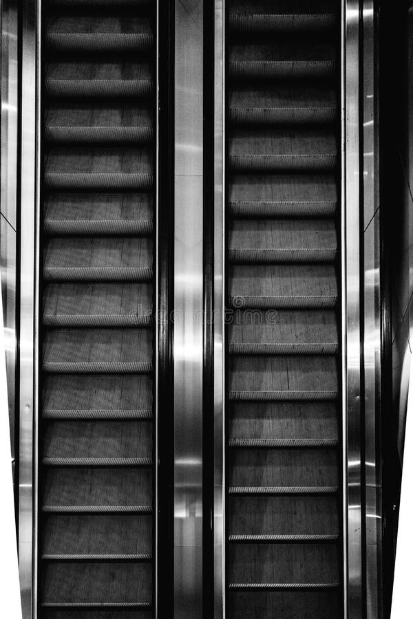 Escalator, top view stock image. Image of station, urban - 242704785