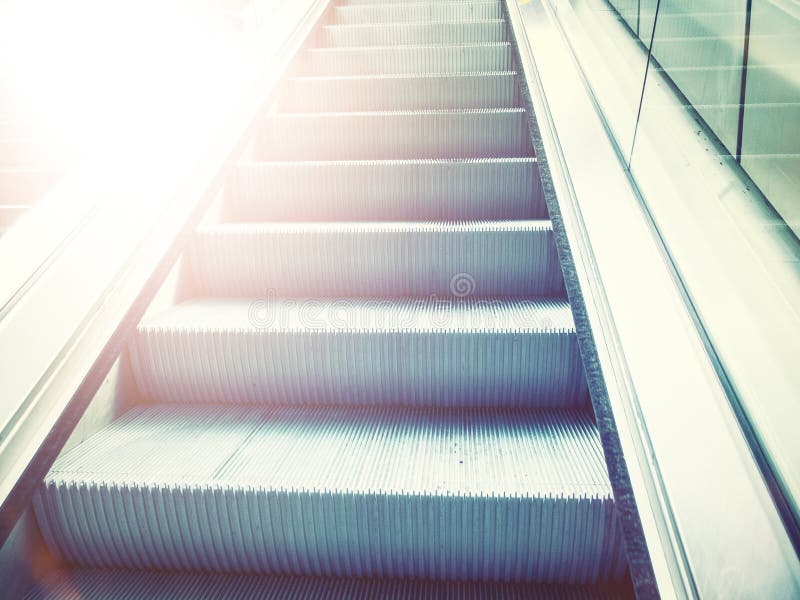 Escalator Treads with Sun Flare Stock Image - Image of stairs ...