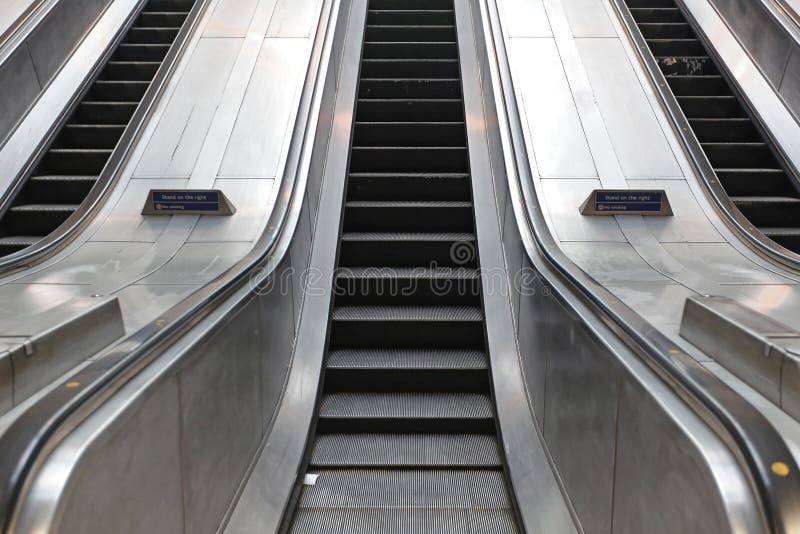 Two Parallel Escalator Closeup Stock Image - Image of expocentre ...