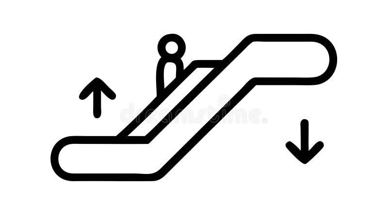 Escalator Up Down Icon, Representing Access between Floors , Vector ...