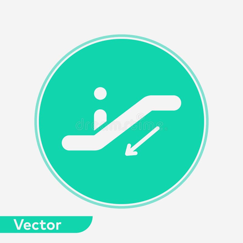 Escalator Vector Icon Sign Symbol Stock Vector - Illustration of ...