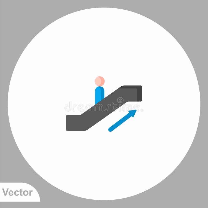 Escalator Vector Icon Sign Symbol Stock Vector - Illustration of ...