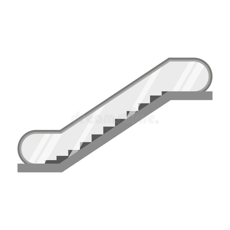 Escalator Vector Illustration Isolated a White Background Stock Vector ...
