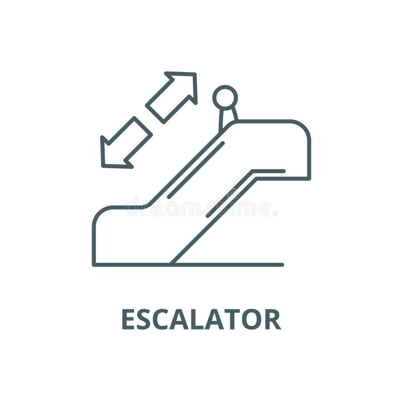 Escalator Vector Line Icon, Linear Concept, Outline Sign, Symbol Stock ...