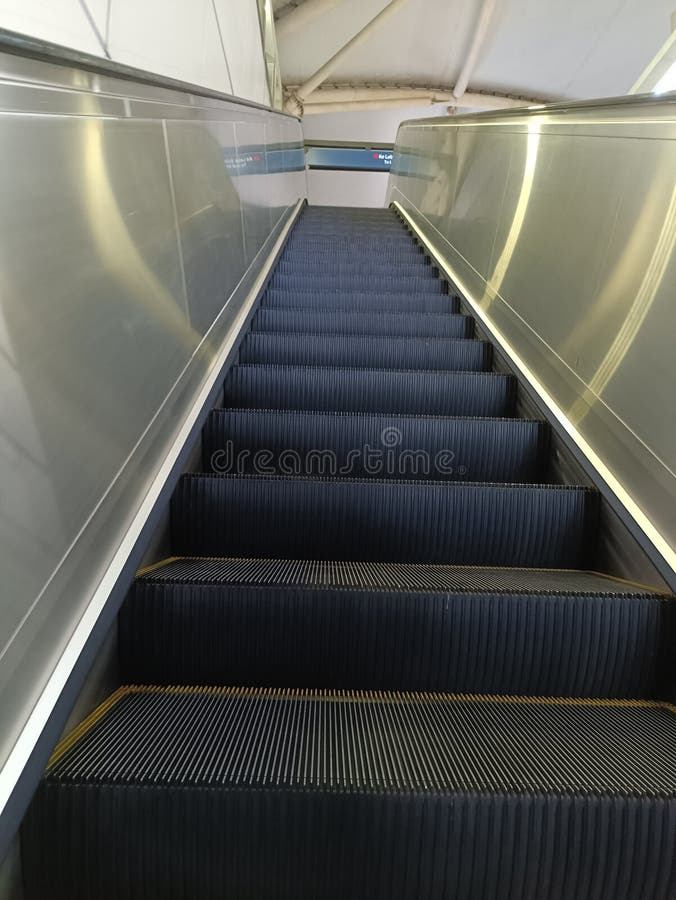 Escalator View in Night Mode Stock Image - Image of escalator, view ...