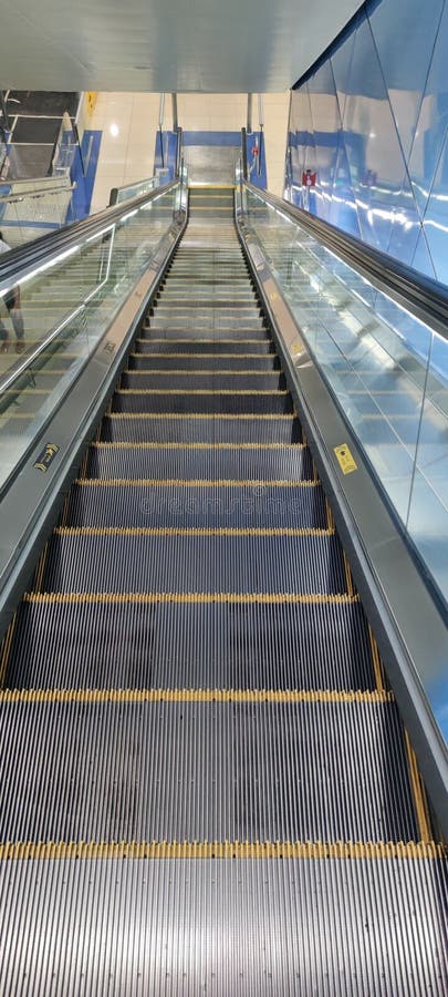 Escalator view from top stock image. Image of stairs - 274886917