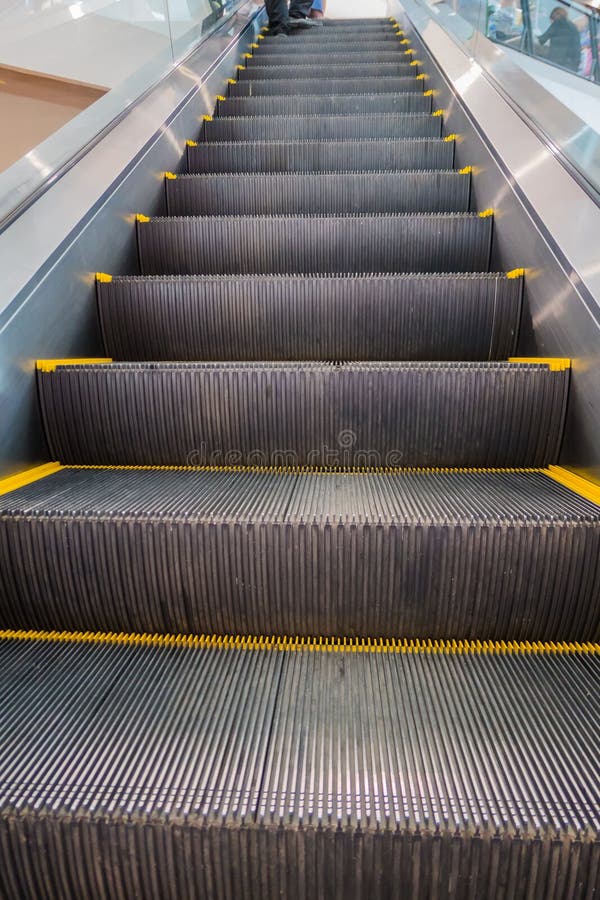 The Escalators Building Interior and Person Stand Stock Photo - Image ...