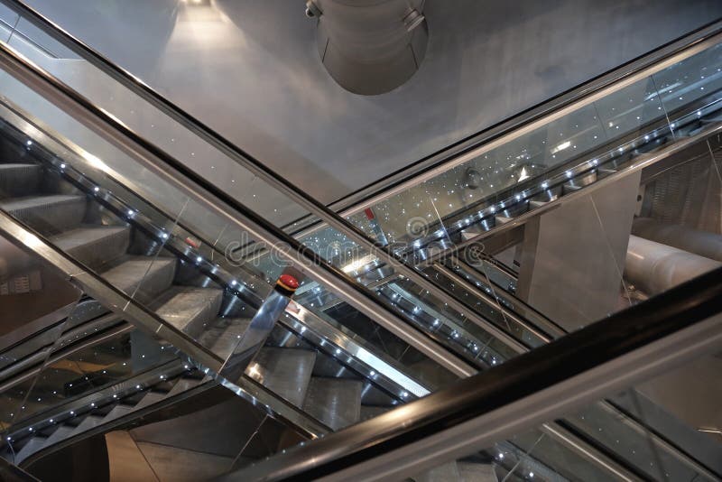 Escalators Cross stock photo. Image of stairway, europe - 212910316