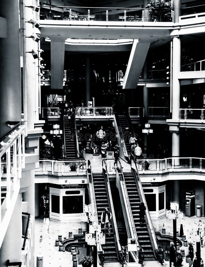 Escalators in the Gallery in the Inner Harbor of Baltimore, Mary ...