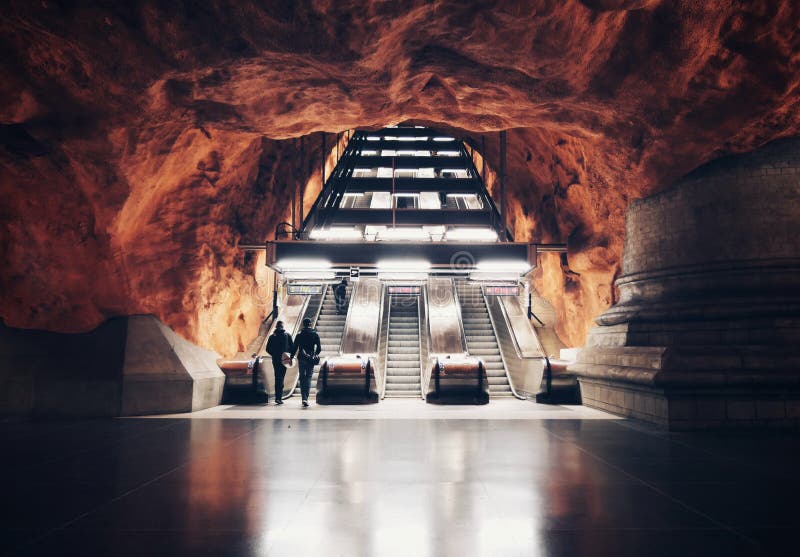 Escalators Inside Beautiful Subway Station Editorial Photo - Image of ...